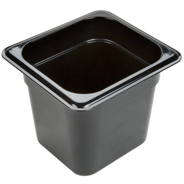 Carlisle 3068503 StorPlus 1/6 Size Black Polycarbonate Food Pan - 6" Deep