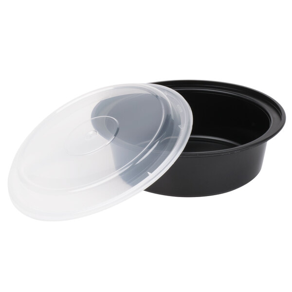 Pactiv Newspring NC729B 32 oz. Black 7" VERSAtainer Round Microwavable ...