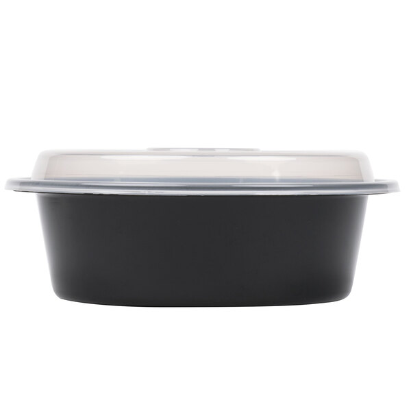 Pactiv Newspring NC729B 32 oz. Black 7" VERSAtainer Round Microwavable ...