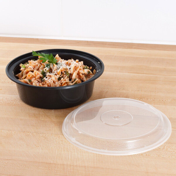 Pactiv Newspring NC729B 32 oz. Black 7" VERSAtainer Round Microwavable ...