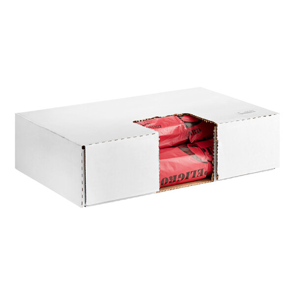 10 Gallon 1.2 Mil 24" x 24" Low Density Red Isolation Infectious Waste ...