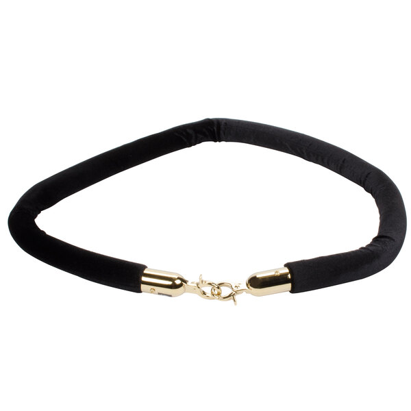 Aarco Black 5' Stanchion Rope with Brass Ends for Rope Style Crowd ...