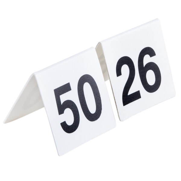 GET NUM-26-50 3 1/4" Number Table Tents - 26 to 50