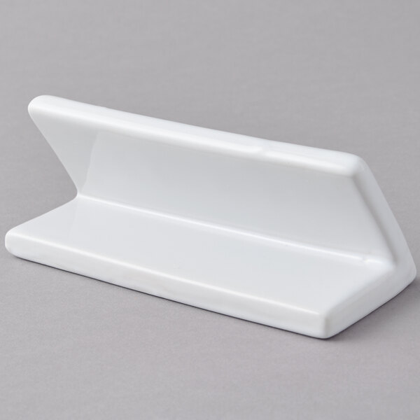 American Metalcraft CMCSW2 5 1/4" x 2" Rectangular White Ceramic Card Sign