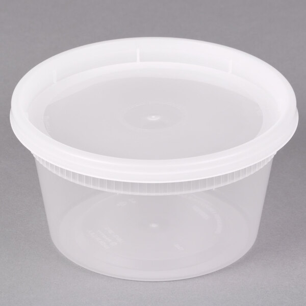 Pactiv/Newspring YL2512 12 oz. Translucent Round Deli Container Combo ...