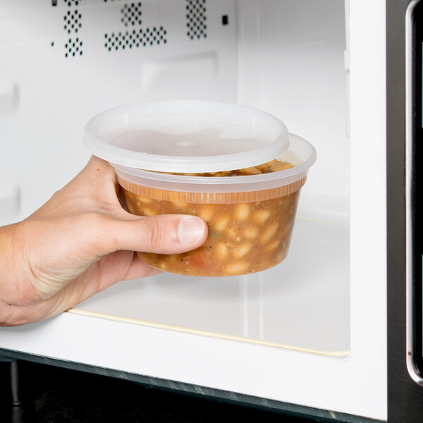Pactiv/Newspring YL2512 12 oz. Translucent Round Deli Container Combo ...