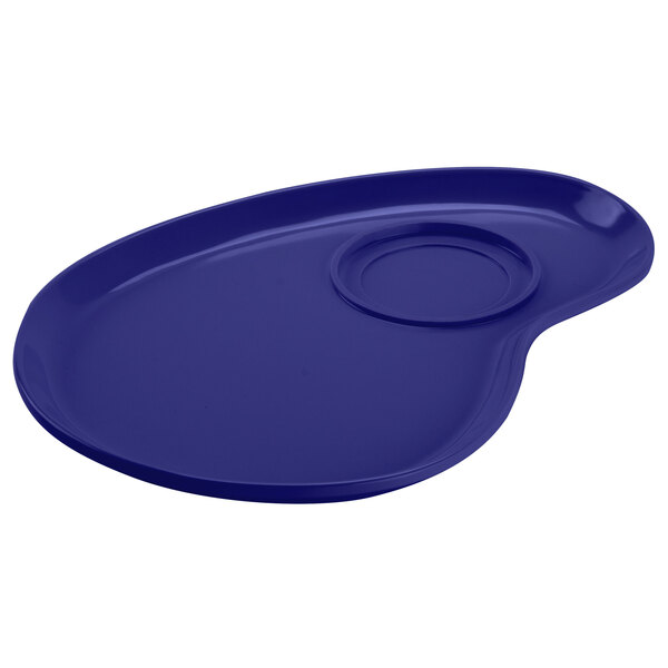 GET PP-976-CB Let's Party Cobalt Blue 12" Palette Plate - 12/Pack