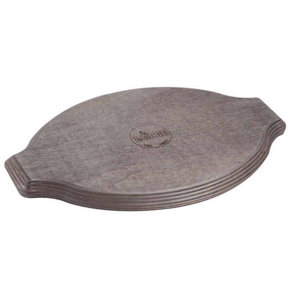 Lodge UGOH 13 1/2" x 9 1/8" Oval Grip Style Wood Underliner with Walnut ...