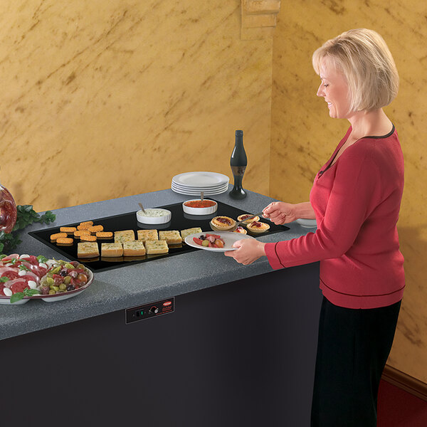 Hatco HBGB-3618 36" x 18" Black Glass Heated Shelf Warmer - 120V, 630W