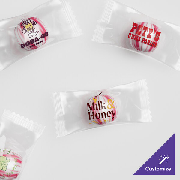 Customizable Soft Peppermints with Clear Wrapper - 1000/Case
