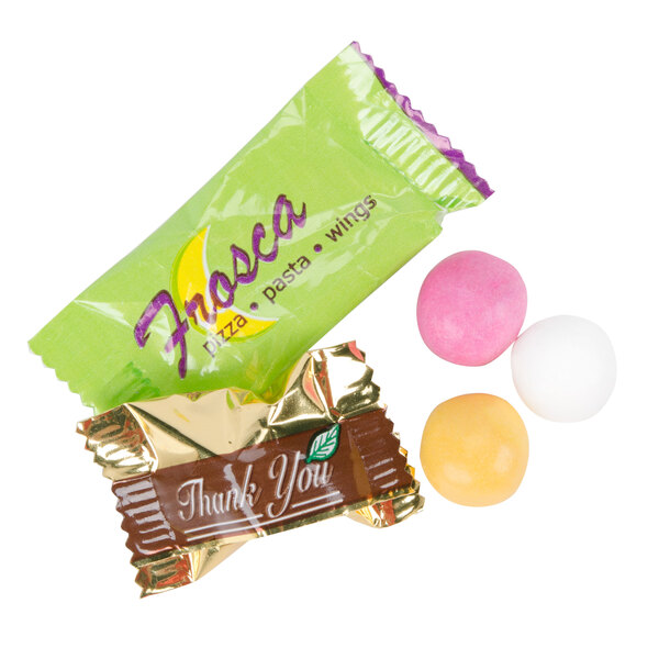 Customizable Chocolate Pastel Mints with Assorted Candy Shell - 1000/Case