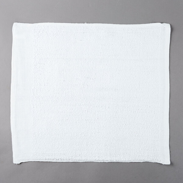 Chef Revival 16" x 19" White 32 oz. Ribbed 100% Cotton Bar Towel - 12/Pack