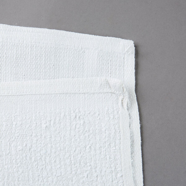 Chef Revival 16" x 19" White 32 oz. Ribbed 100% Cotton Bar Towel - 12/Pack