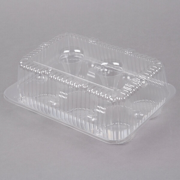 Polar Pak 2020 6-Cup High Top Hinged OPS Plastic Cupcake Container ...