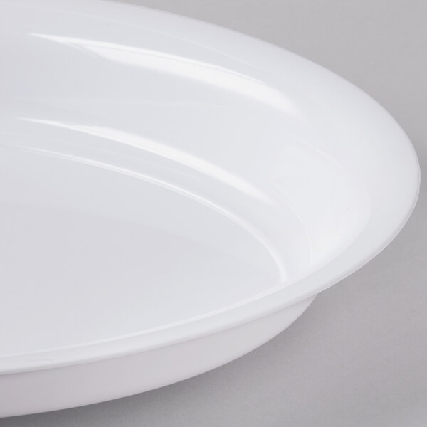 Fineline Platter Pleasers 3514D-WH 14" x 21" Plastic White Deep Oval Bowl