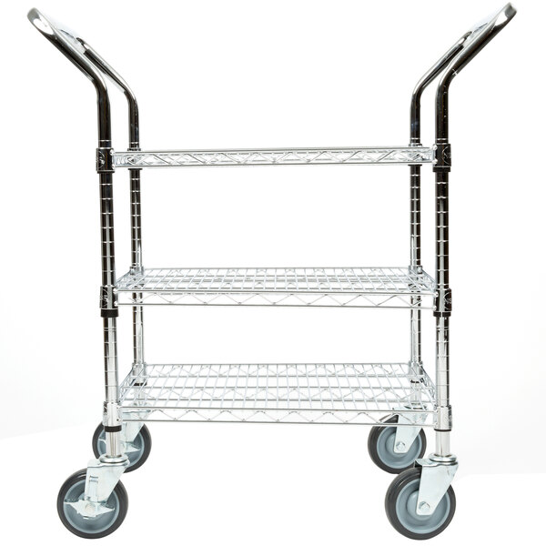 Regency 18" x 24" Three Shelf Chrome Heavy Duty Utility Cart