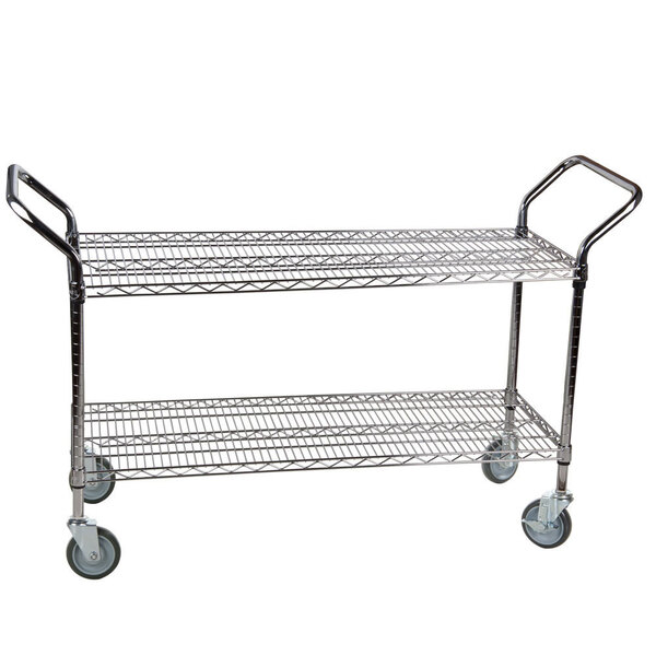 Regency 24" x 42" Two Shelf Chrome Heavy Duty Utility Cart