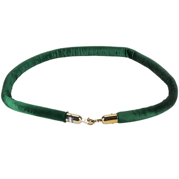 Aarco Green 6' Rope with Brass Ends for Crowd Control TR-87