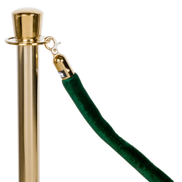 Aarco 5' Green Stanchion Rope with Brass Ends TR-47