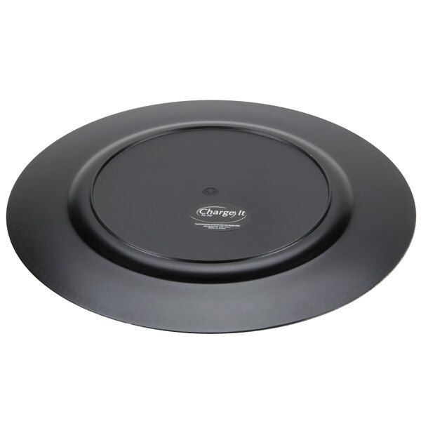 Charge It by Jay 13" Round Aqua Beaded Plastic Charger Plate - 12/Pack