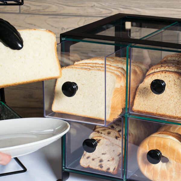 Four Drawer Bread Case - Black Steel, 14" x 13" x 14 1/4"
