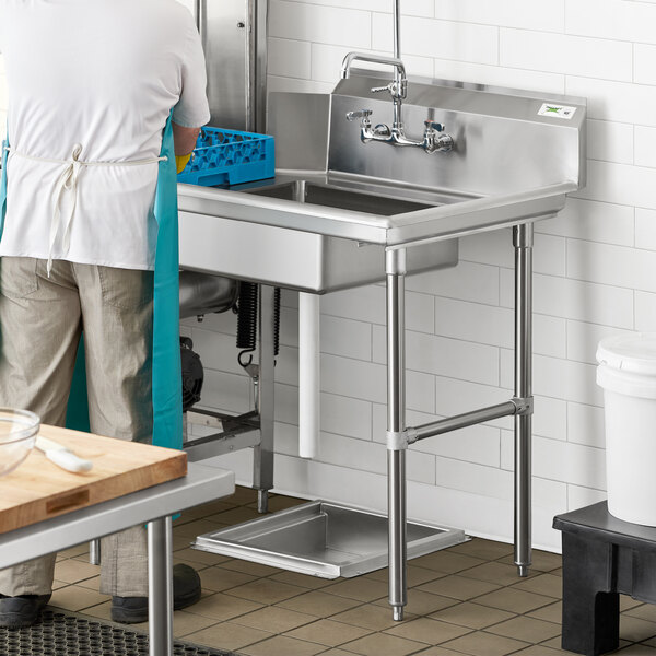 Regency 16 Gauge 3' Soiled / Dirty Dish Table - Right Drainboard