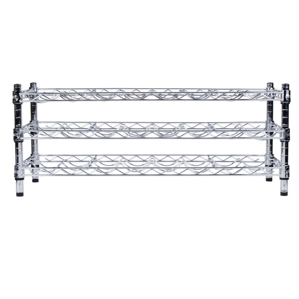 Regency 14" x 36" 3 Shelf Wire Wine Rack with 14" Posts