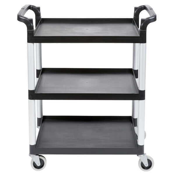 Cambro BC331KD110 Black Three Shelf Utility Cart (Unassembled) - 32 7/8 ...