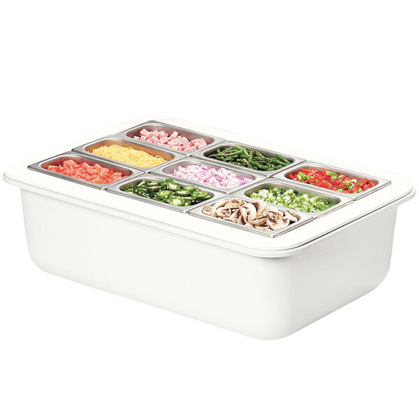 Carlisle CM104902 Coldmaster Full Size White Cold Food Pan Holder with ...