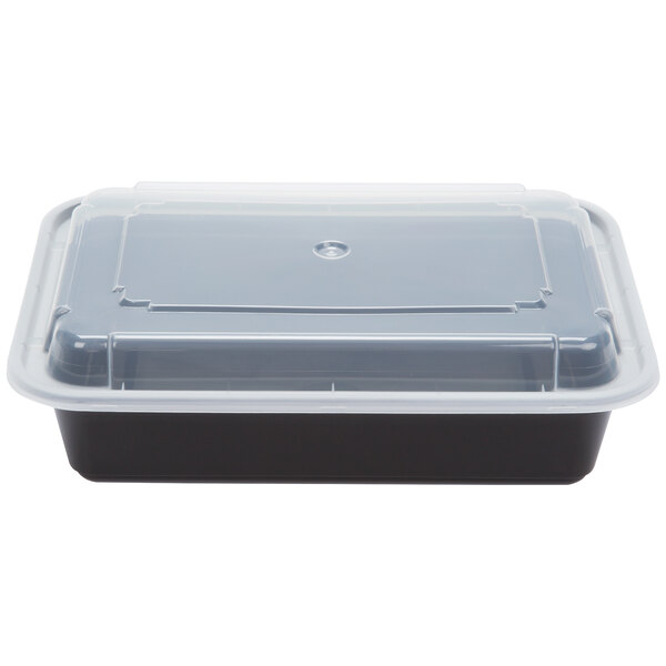 Pactiv Newspring NC888B 38 oz. Black 6" x 8 1/2" x 2" VERSAtainer ...