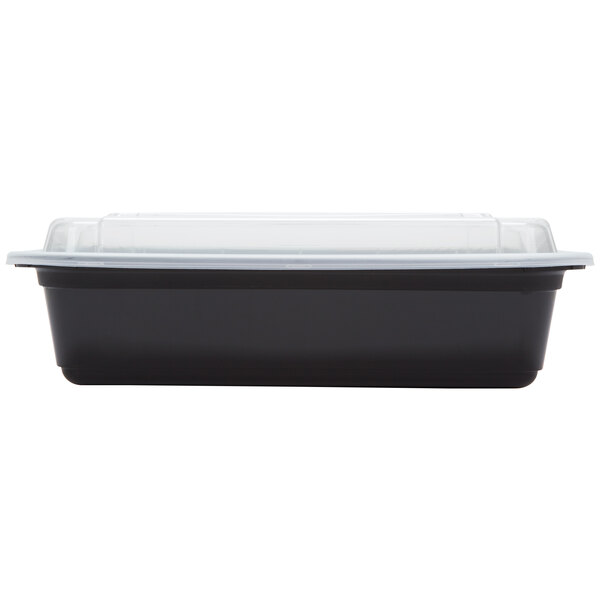 Pactiv Newspring NC888B 38 oz. Black 6" x 8 1/2" x 2" VERSAtainer ...