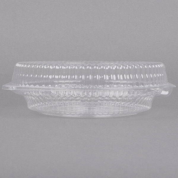 Polar Pak 8" Hinged Clear Pie Container with Low Dome Lid - 20/Pack