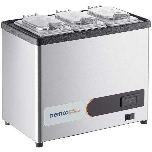 Nemco 9020-3 Countertop Cold Condiment Chiller with Three 1/9 Size Food ...