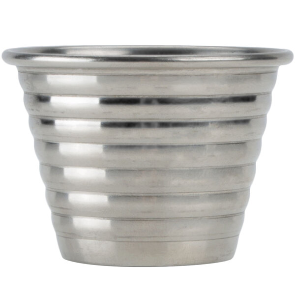 American Metalcraft RSC1 2.5 oz. Stainless Steel Round Ribbed Sauce Cup ...