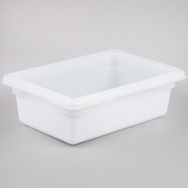 Rubbermaid FG350900WHT White Polyethylene Food Storage Box - 18" x 12" x 6"