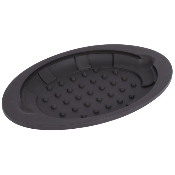 Lodge US011 Black 8 3/4" x 13" Oval Heat-Resistant Black Silicone ...