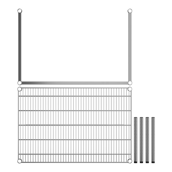 Regency 36" x 24" x 14" Chrome Plated Wire Dunnage Rack with Extra ...