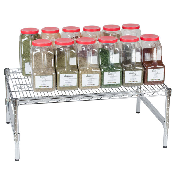Regency 36" x 24" x 14" Chrome Plated Wire Dunnage Rack with Extra ...