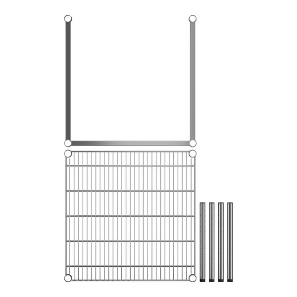 Regency 24" x 24" x 14" Chrome Plated Wire Dunnage Rack with Exra ...
