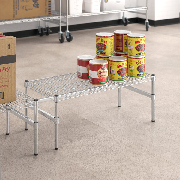 Regency 24" x 24" x 14" Chrome Plated Wire Dunnage Rack with Exra ...