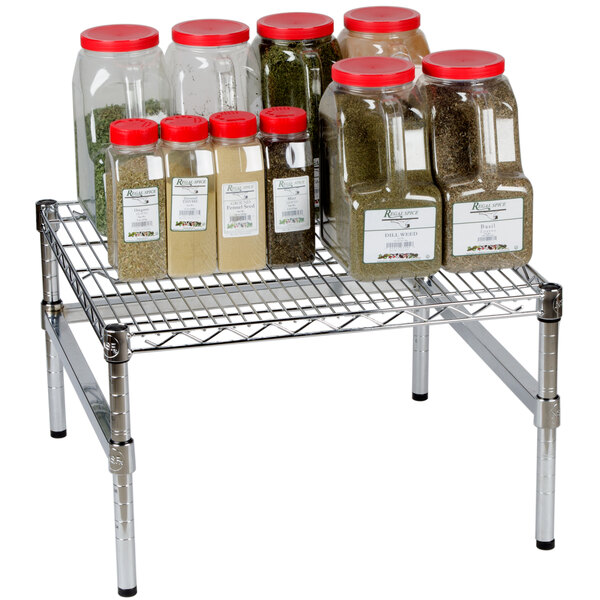 Regency 24" x 24" x 14" Chrome Plated Wire Dunnage Rack with Exra ...