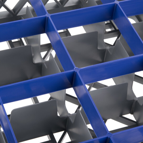 Noble Products 25-Compartment Gray Full-Size Glass Rack with Blue ...