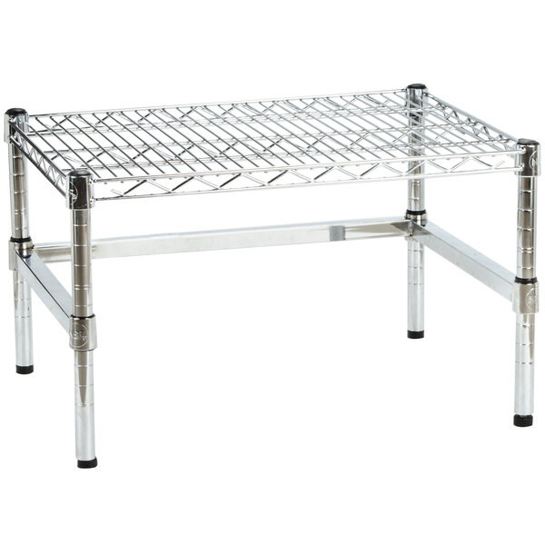 Regency 24" x 18" x 14" Chrome Plated Wire Dunnage Rack with Extra ...