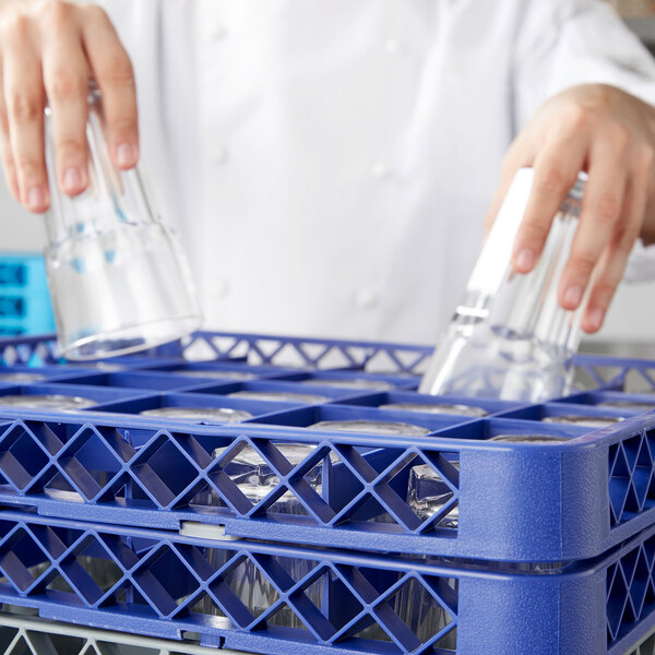 Noble Products 25-Compartment Gray Full-Size Glass Rack with 2 Blue ...