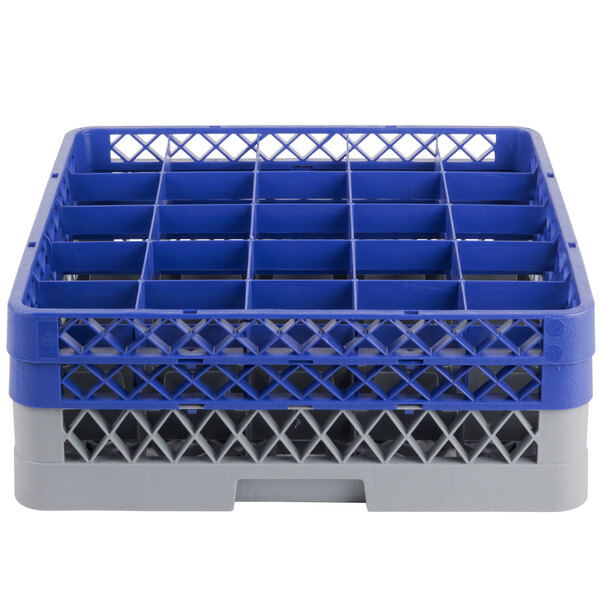 Noble Products 25-Compartment Gray Full-Size Glass Rack with 2 Blue ...