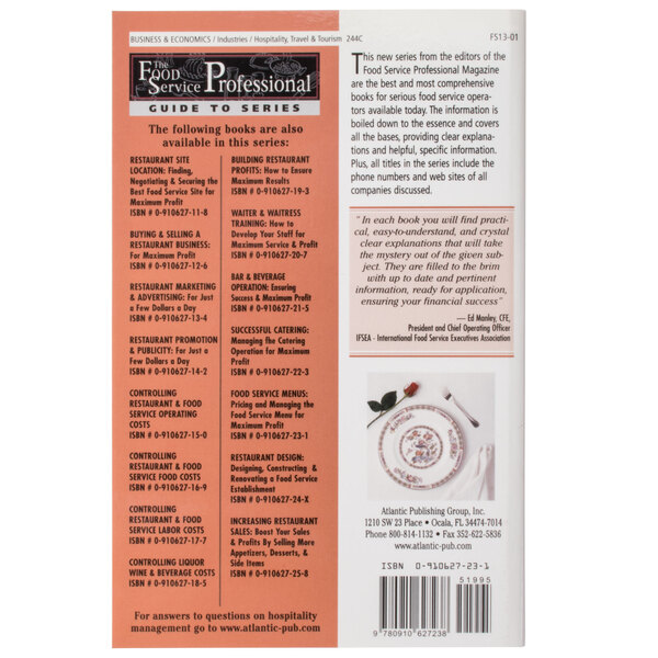 Food Service Menus: Pricing & Managing the Food Service Menu for ...