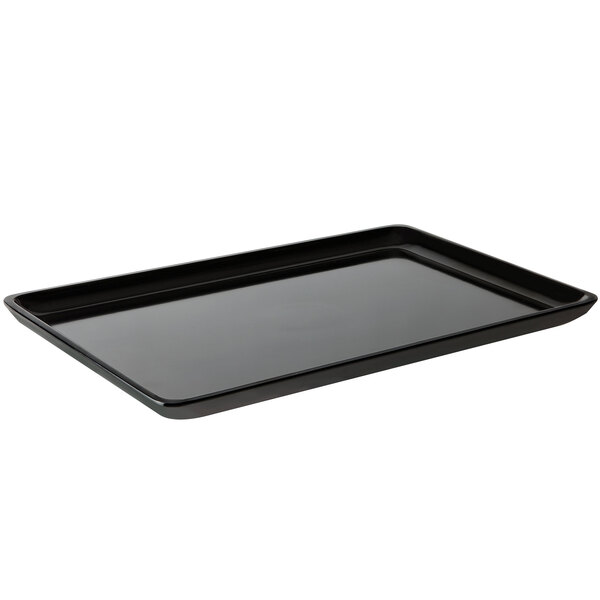GET ML-179-BK Bake and Brew 11 3/4" x 7 7/8" Black Rectangular Platter ...