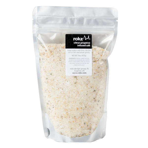 Rokz 1 lb. Natural Citrus Jalapeno Infused Cocktail Rimming Salt