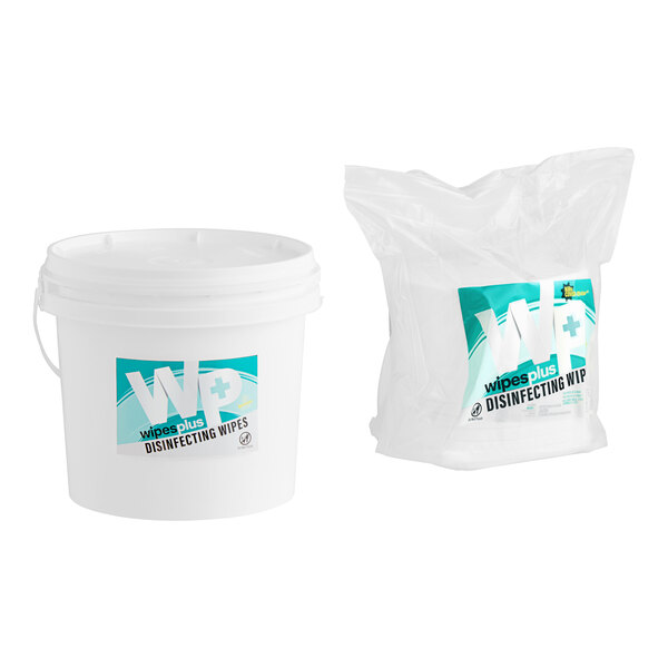 WipesPlus Lemon Scent Alcohol Free Surface Disinfecting Wipes and Bucket