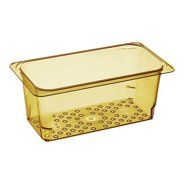 Cambro 35CLRHP150 H-Pan 1/3 Size Amber High Heat Colander Food Pan - 5 ...